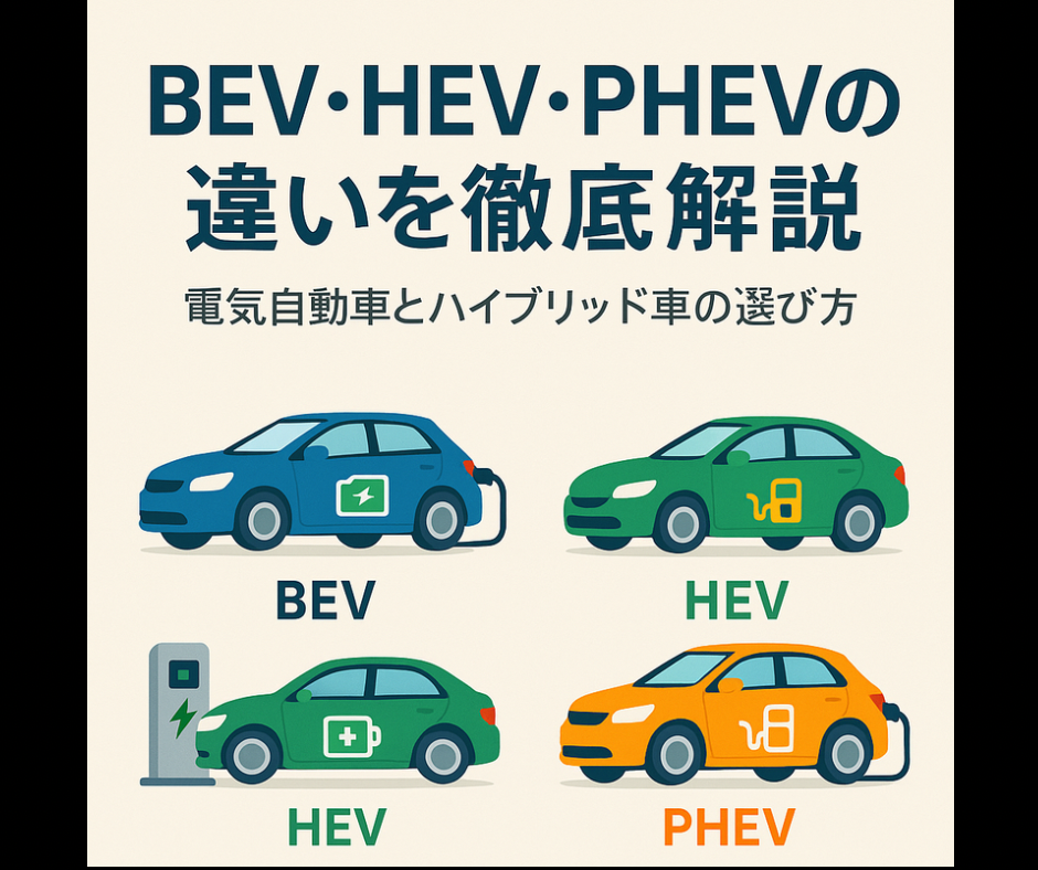 BEV・HEV・PHEVの違いを徹底解説｜電気自動車とハイブリッド車の選び方｜ぞうぶろぐ